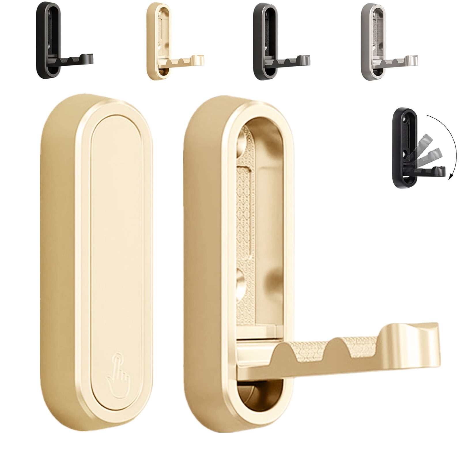 Folding Wall Hooks, 2 Pcs Foldable Black Coat Hooks Heavy Duty Foldable ...