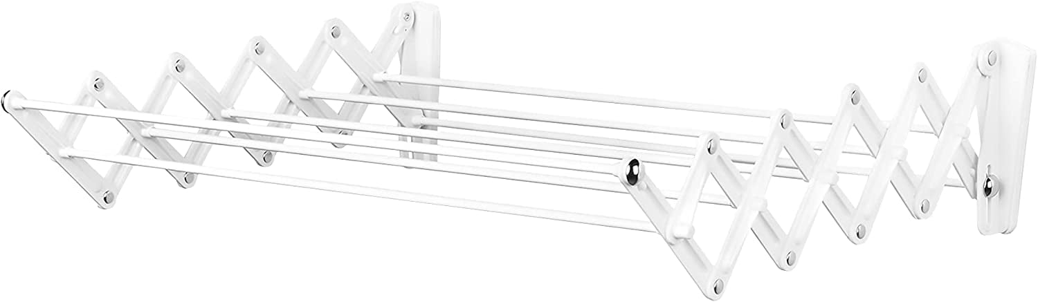 Folding Wall-Mount 24-Inch Accordion Drying Rack, Opens to 18 inches ...