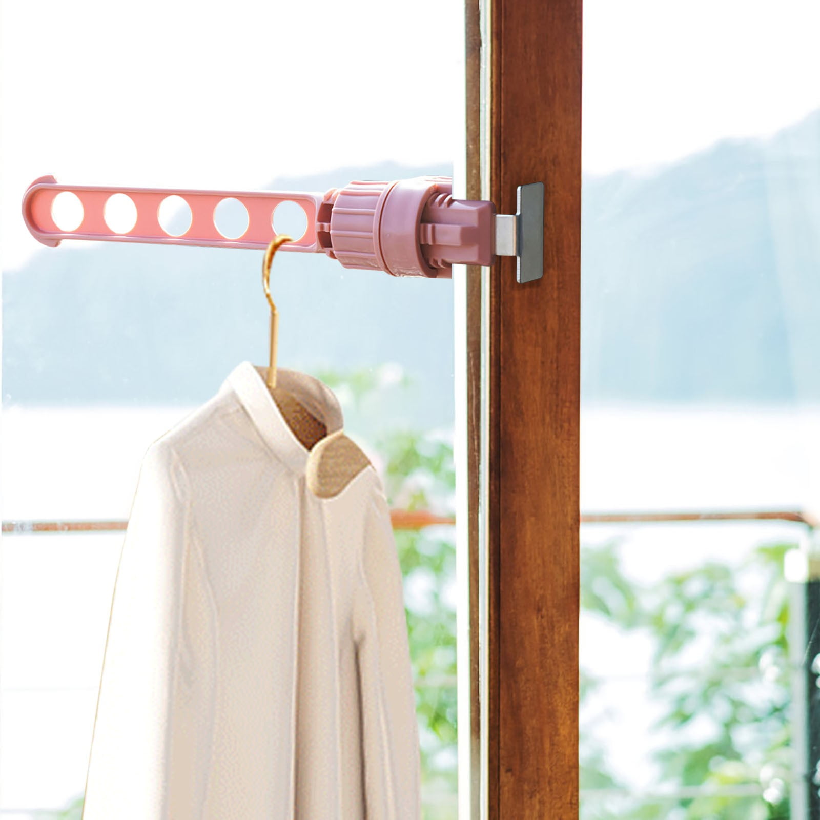 Folding Wall Mount Clothes Hanger, Clip-on Laundry Drying Rack Wall ...