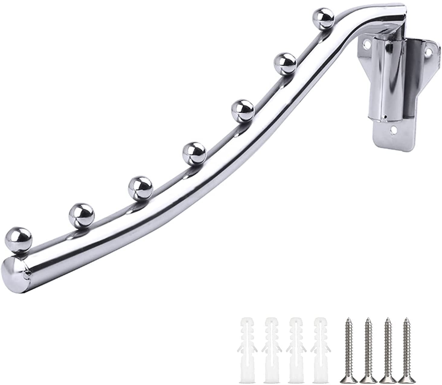 Folding Wall Mounted Clothes Hanger Rack, Stainless Steel Garment Hooks ...