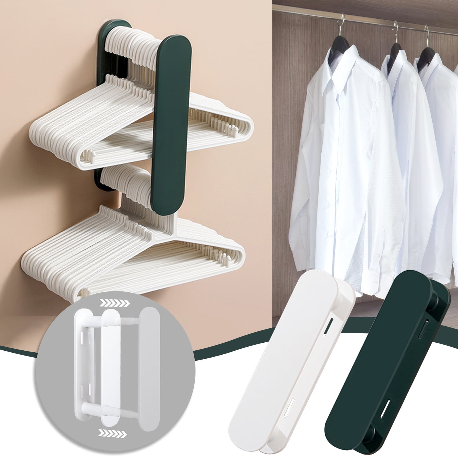 Folding Wall Mounted Clothes Hanger Rack with Stainless Steel Heavy ...