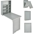 Folding Wall Mounted Desk Fold Down Desk With Storage Shelves Wood
