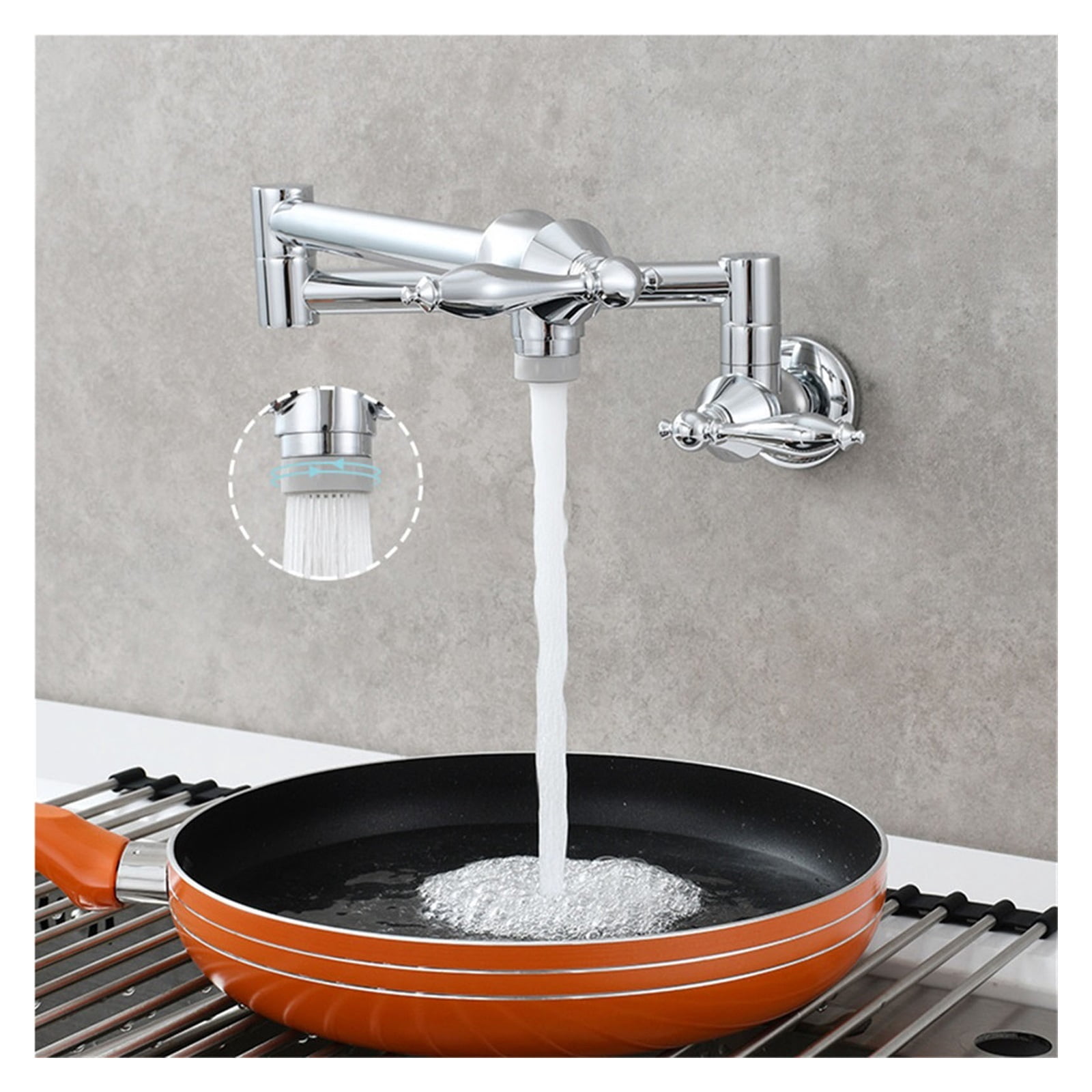 Folding Wall Mounted Single Cold Kitchen Sink Faucet with Double Switch ...
