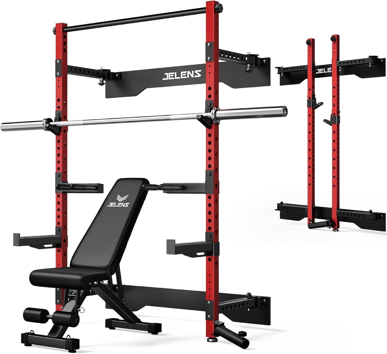 Folding Wall Mounted Squat Rack,1000 lbs Capacity Power Rack for Home ...
