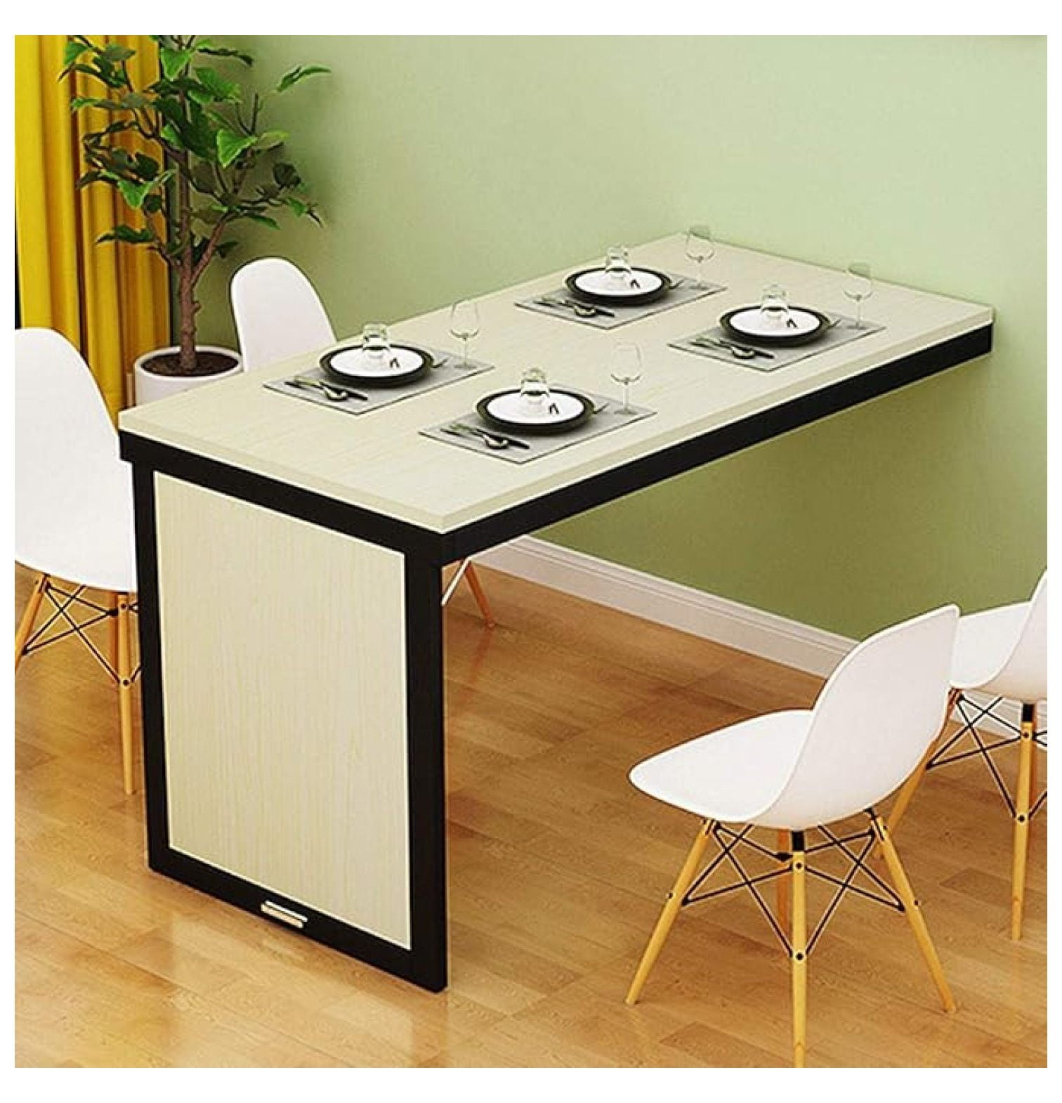 Folding Wall Table, Space Saving Drop Leaf Desk - Wall Mounted Multi ...