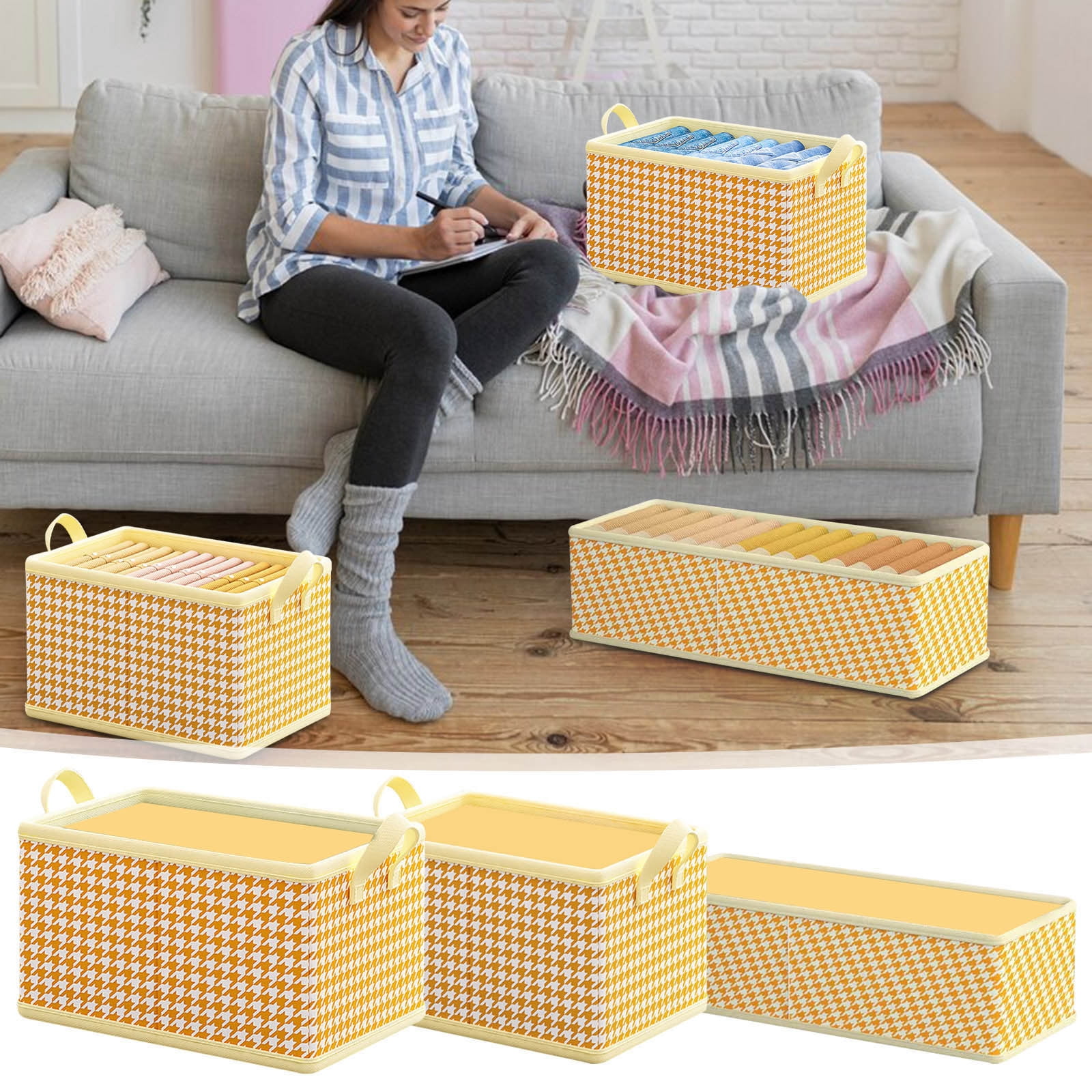 Folding Wardrobe Storage Box Sweater Pants Organizing Box Drawer Style ...
