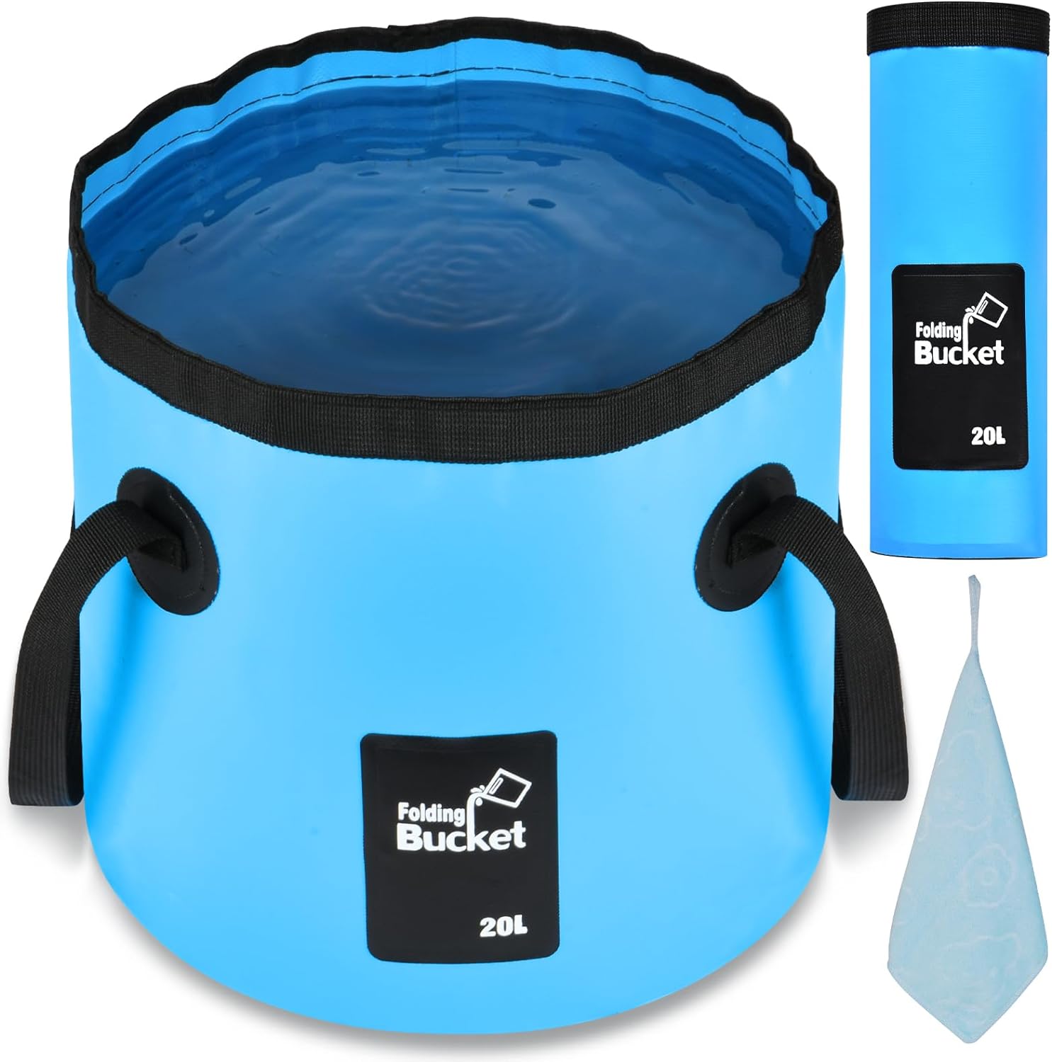 Folding Water Bucket, 20L Foldable Storage Container Collapsible Bucket ...