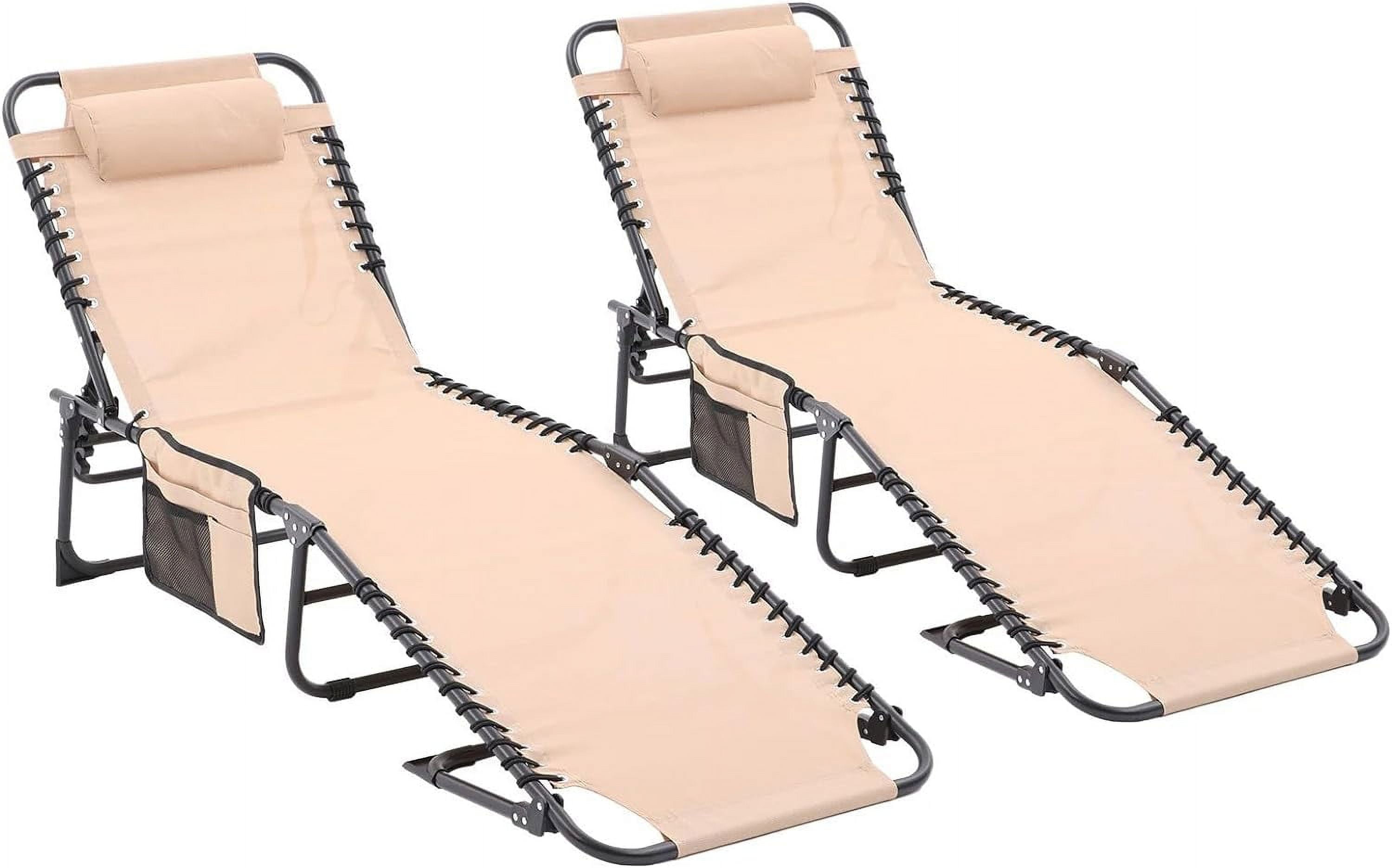 Folding Waterproof Patio Chaise Lounge Chair,Outdoor Adjustable and ...