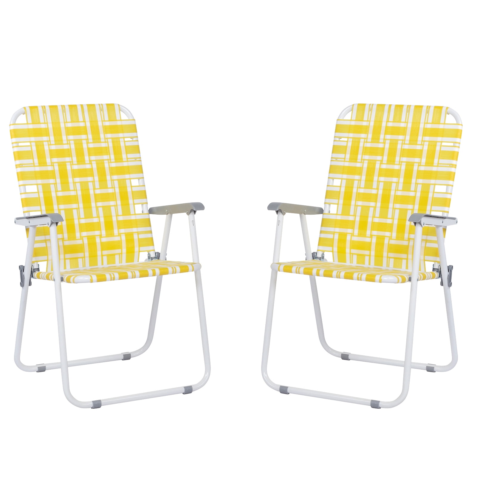 Folding Webbed Lawn Chairs, Beach Chair for Adults, Portable Patio ...