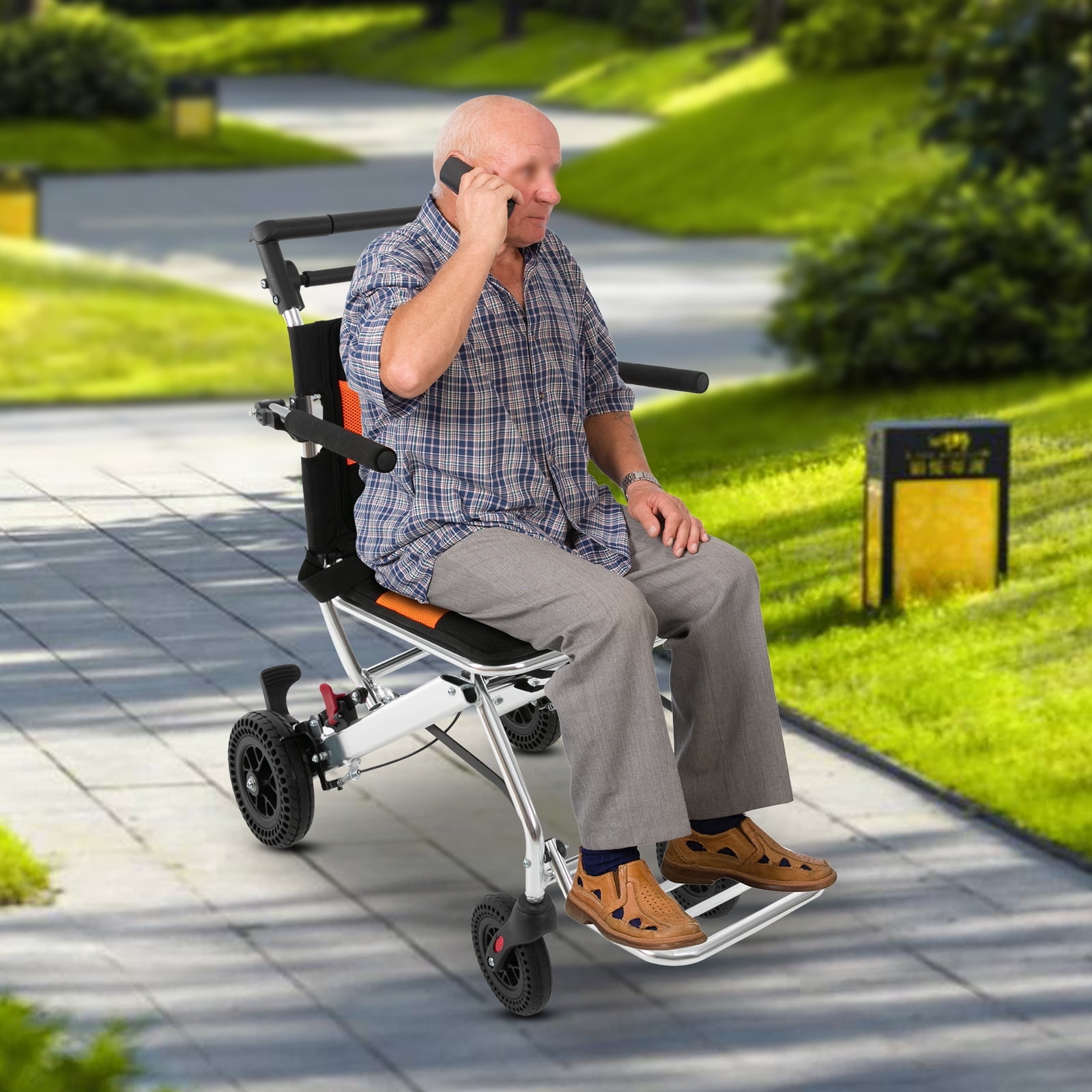 Folding Wheelchair for Seniors, Heavy Duty, Aluminum Alloy Frame, 352. ...