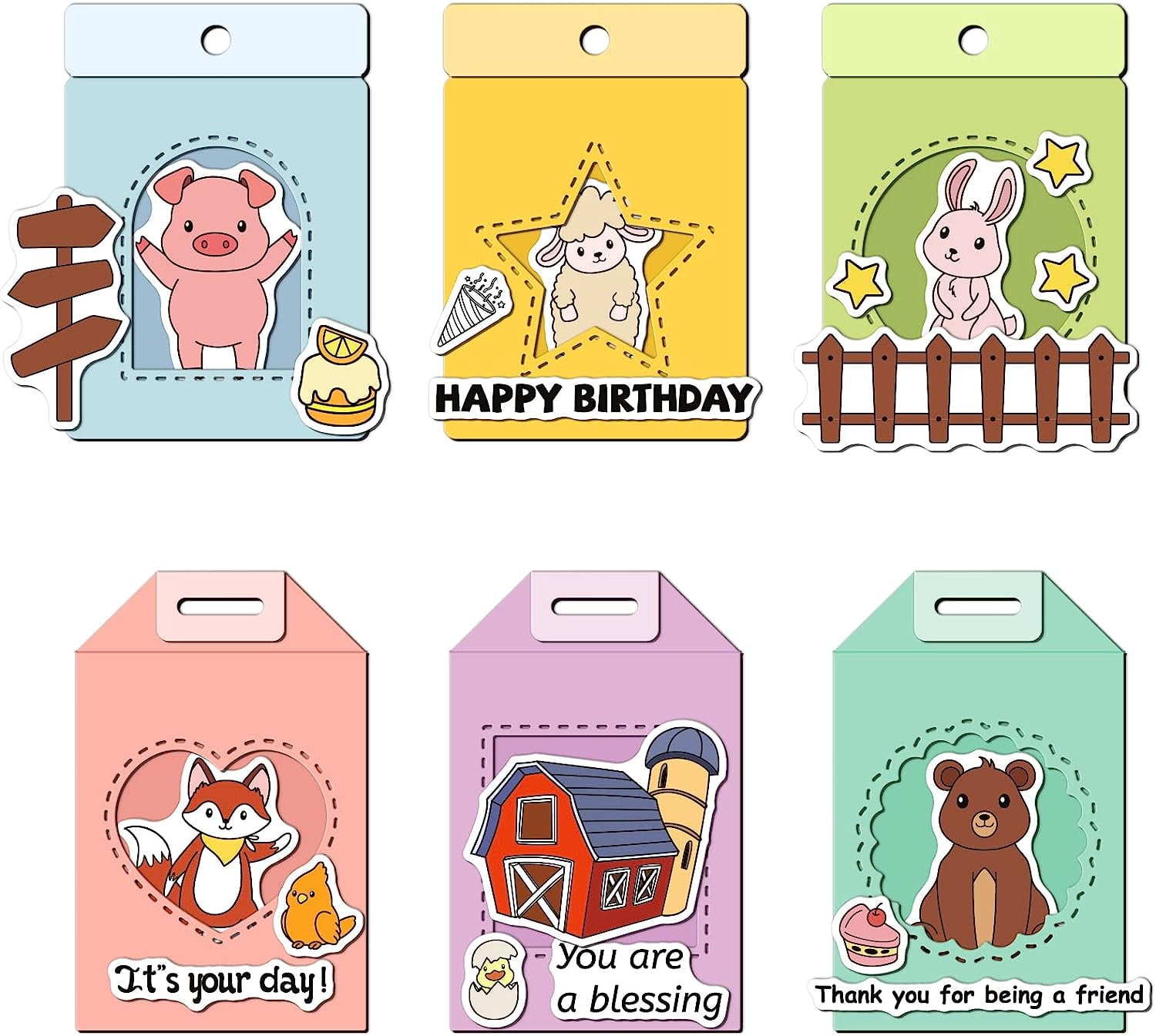 Folding Window Label Cut Dies Cartoon Style Cutting Dies with Five ...