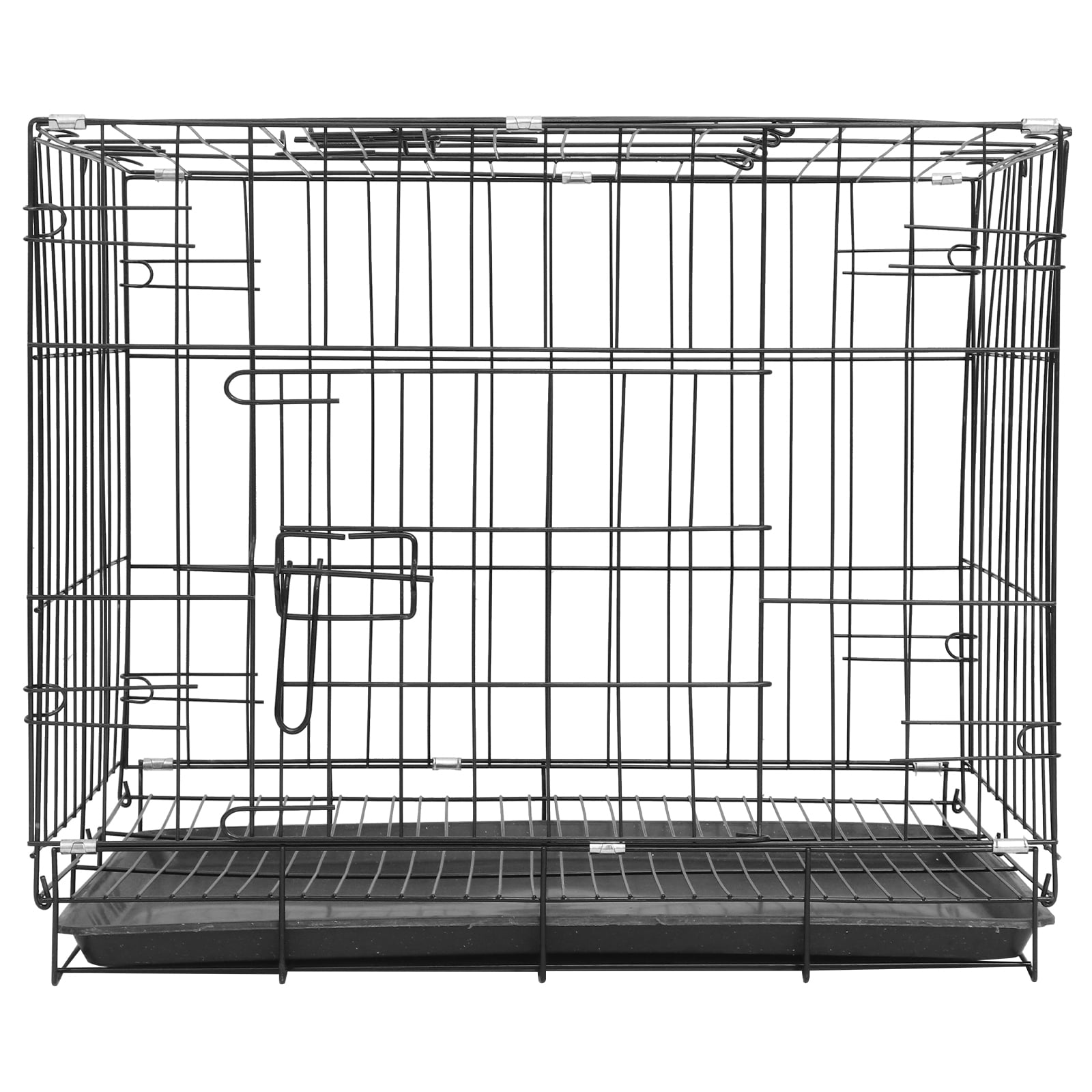 Folding Steel Pet Cage for Small and Medium Dogs Cats Rabbits in Black ...