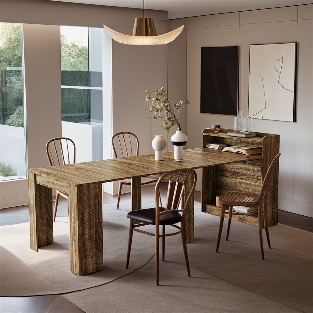 Folding Wood Expandable Dining Table for Small Spaces, Kitchen Table ...