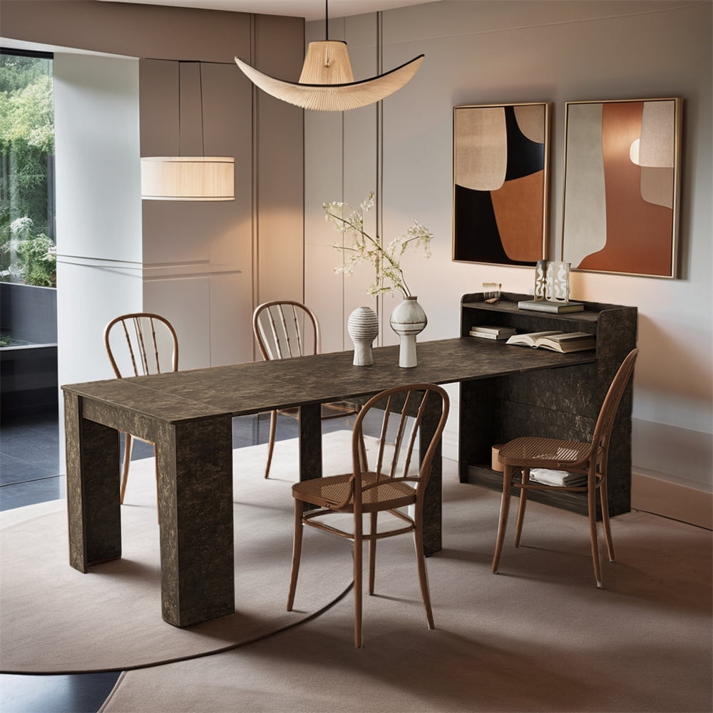 Folding Wood Expandable Dining Table for Small Spaces, Kitchen Table ...