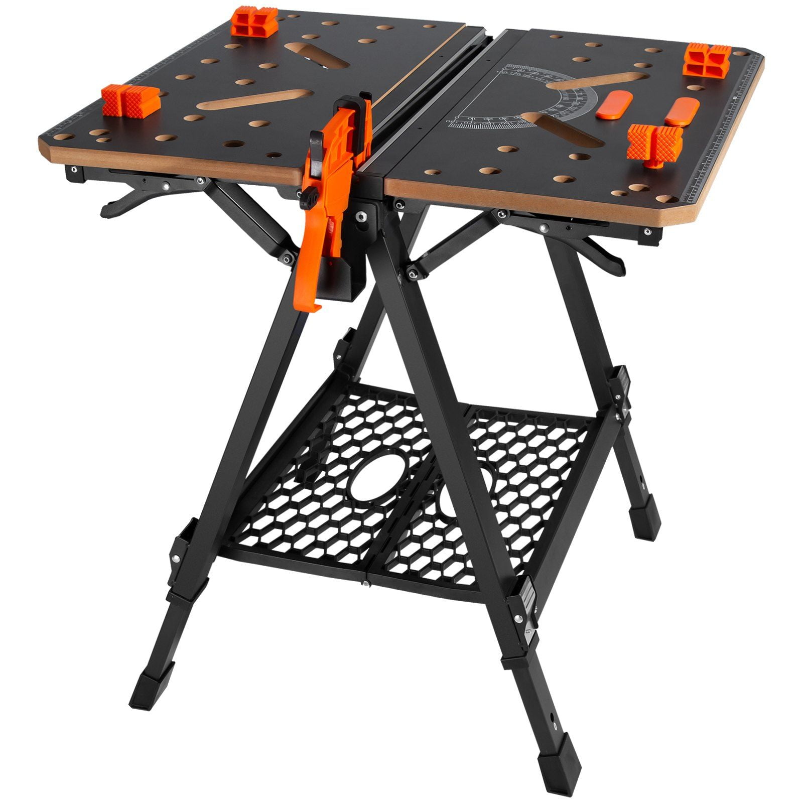 2-in-1 Folding Work Table & Sawhorse, 1000lbs Capacity, 7 Height ...