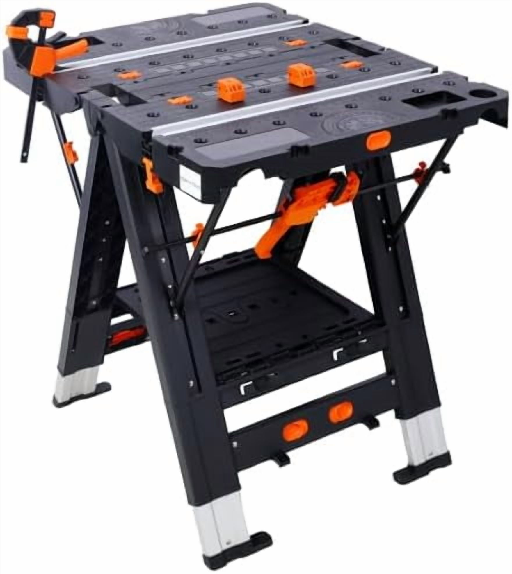 Folding Work Table, Portable Workbench with Clamps, 2-in-1 Work Bench ...