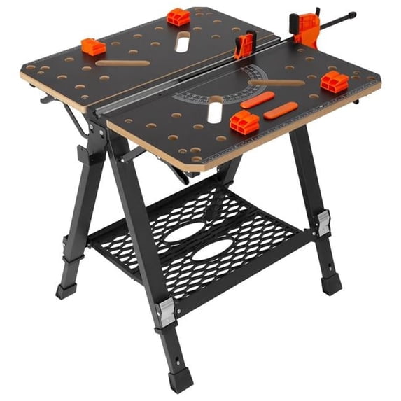 Folding Work Table with 2-in-1 as Sawhorse & Work Bench - 1000 lbs ...