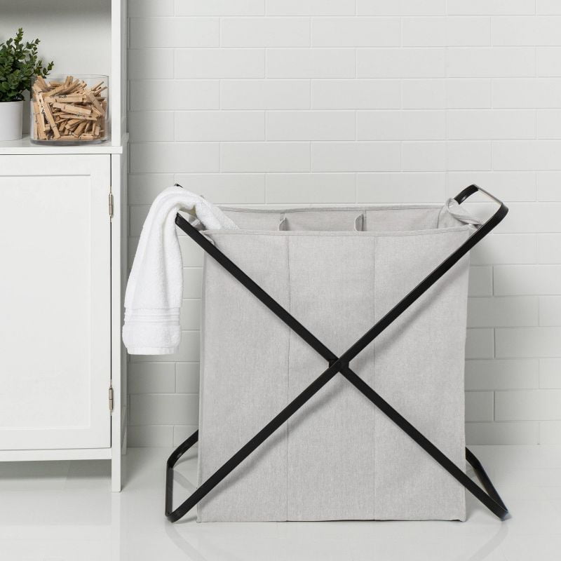 Folding X-Frame Hamper Matte Black - Walmart.com