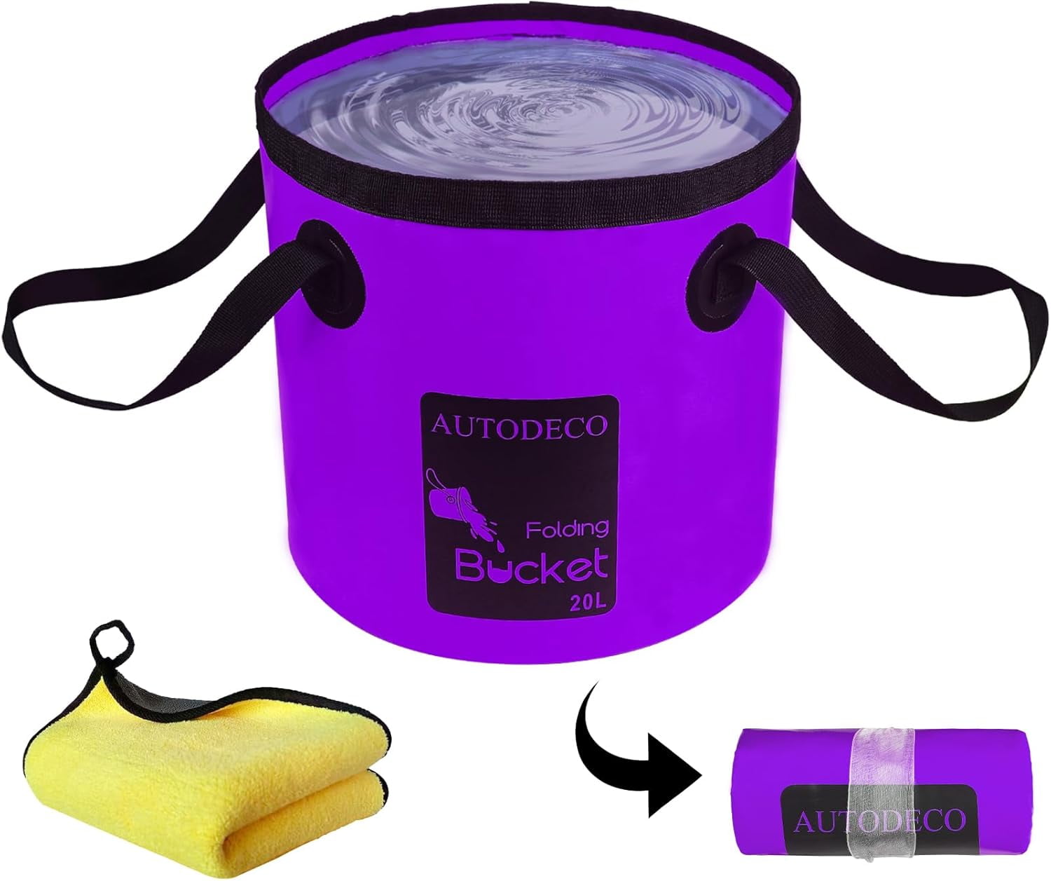 Folding bucket 5 gallon container folding bucket portable wash basin 20 ...