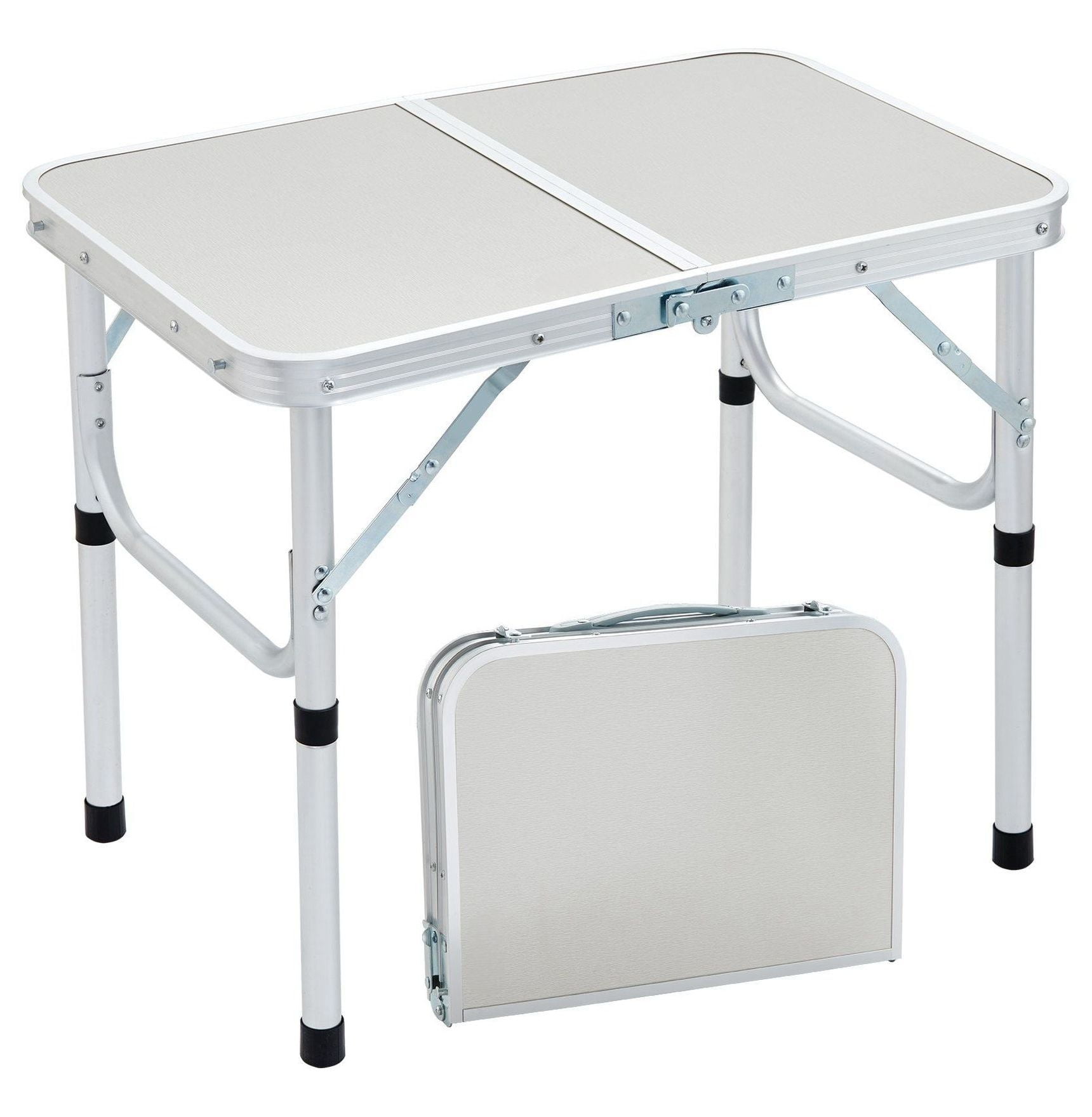 Folding camping table, adjustable height outdoor portable side table ...