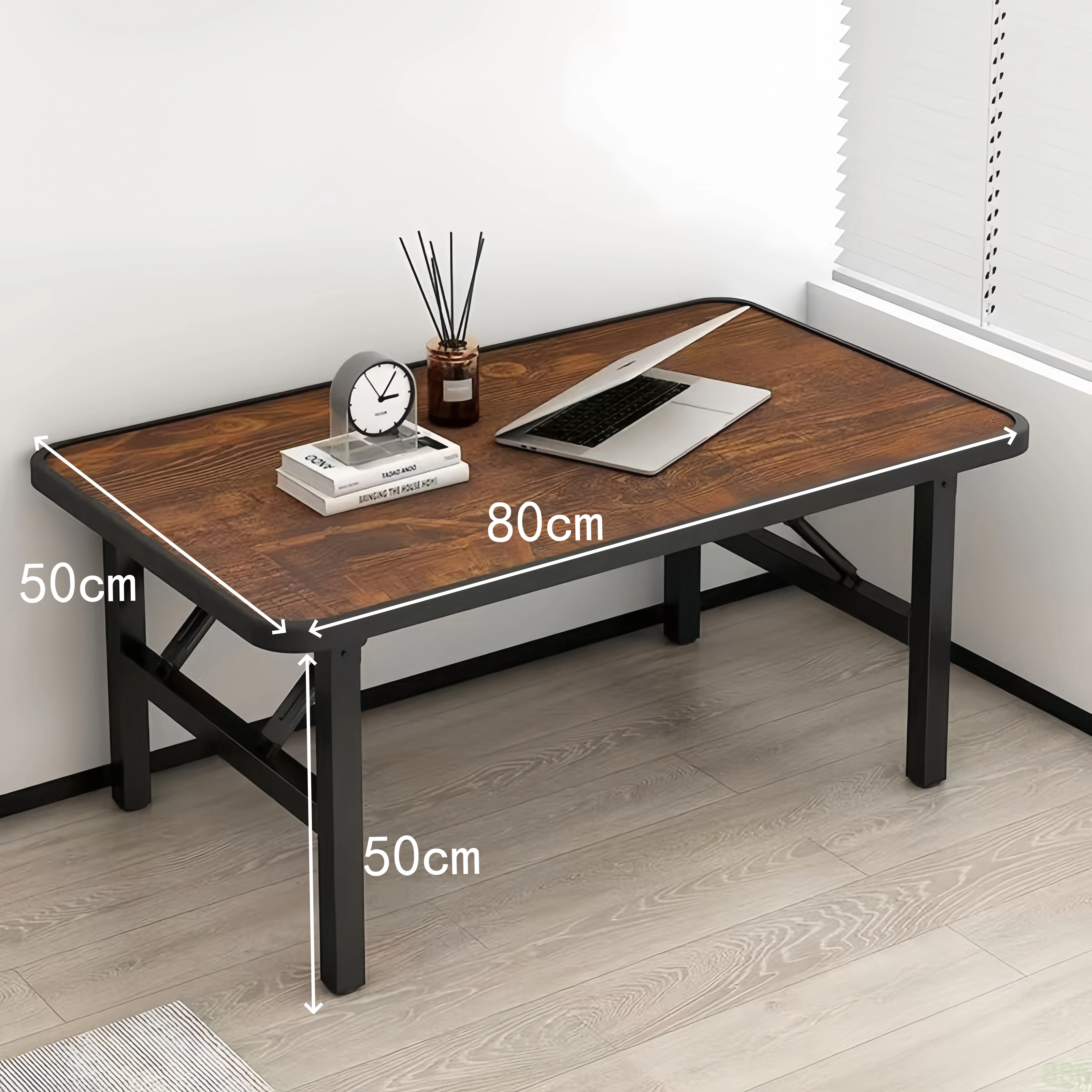 Folding eating table household dining table simple four square table ...