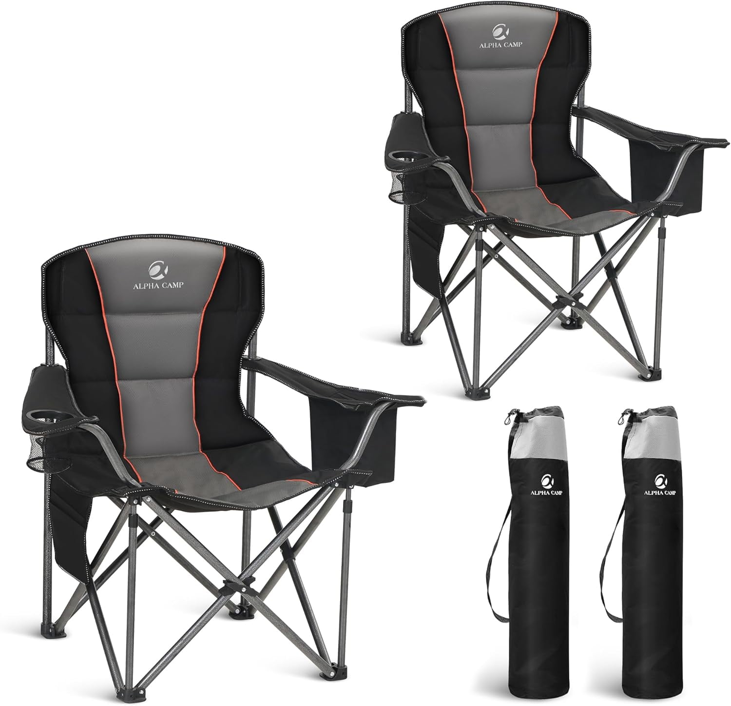 Folding ing Chair Heavy Duty Padded Outdoor Chair with Cup Holder ...