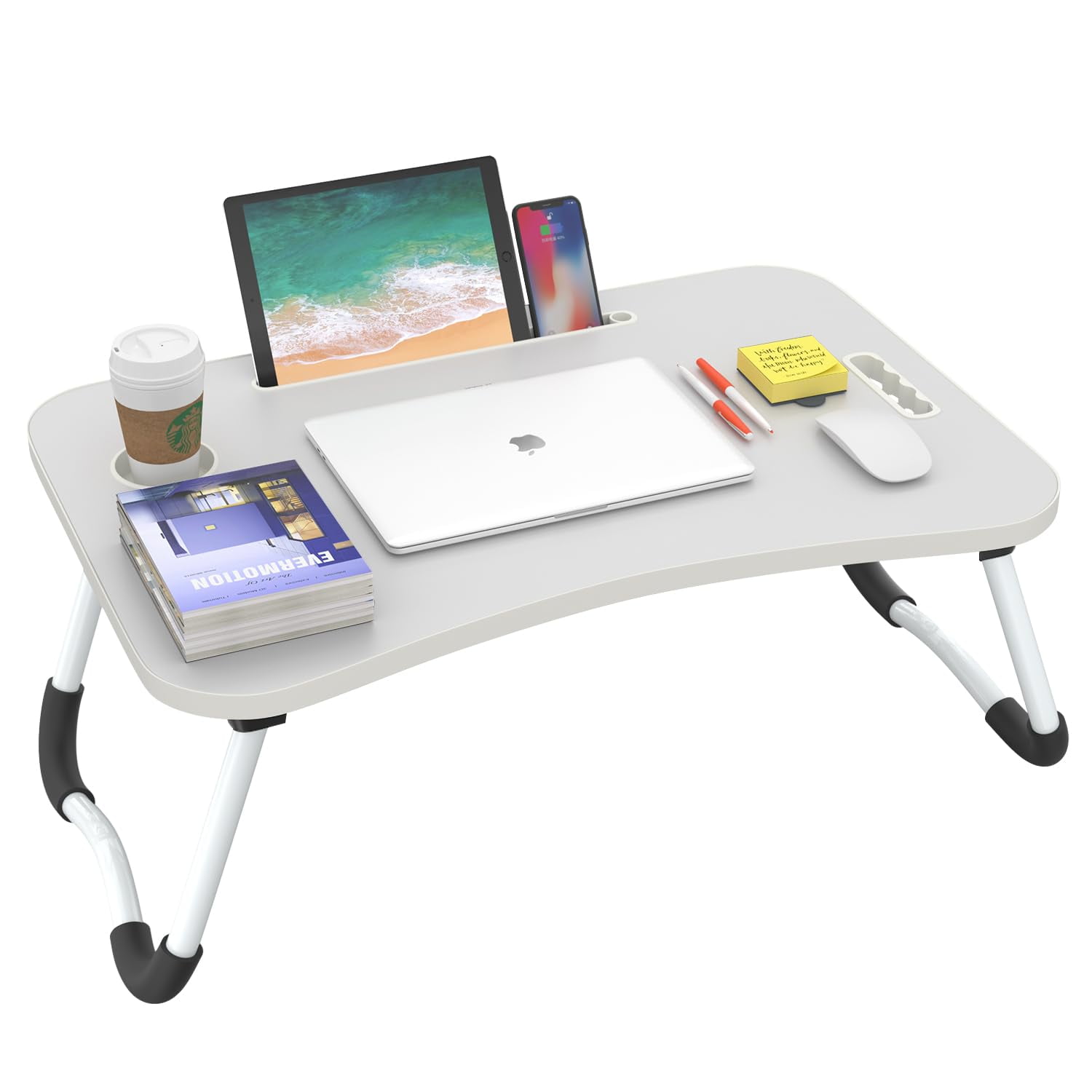 Folding knee table, 23-inch portable laptop bed table, knee table with ...