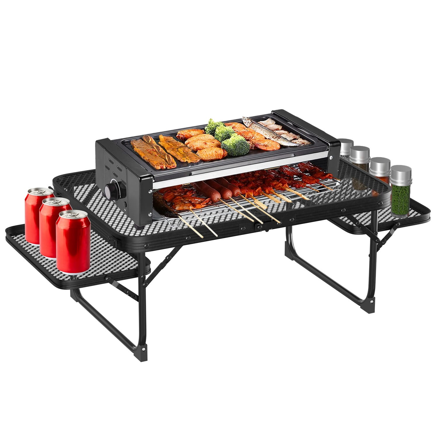 Folding mesh barbecue table, portable outdoor table for camping and ...