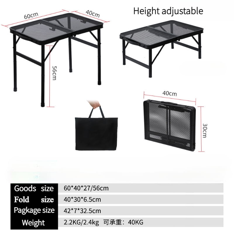 Folding mesh picnic table, outdoor camping table, barbecue table, wire ...