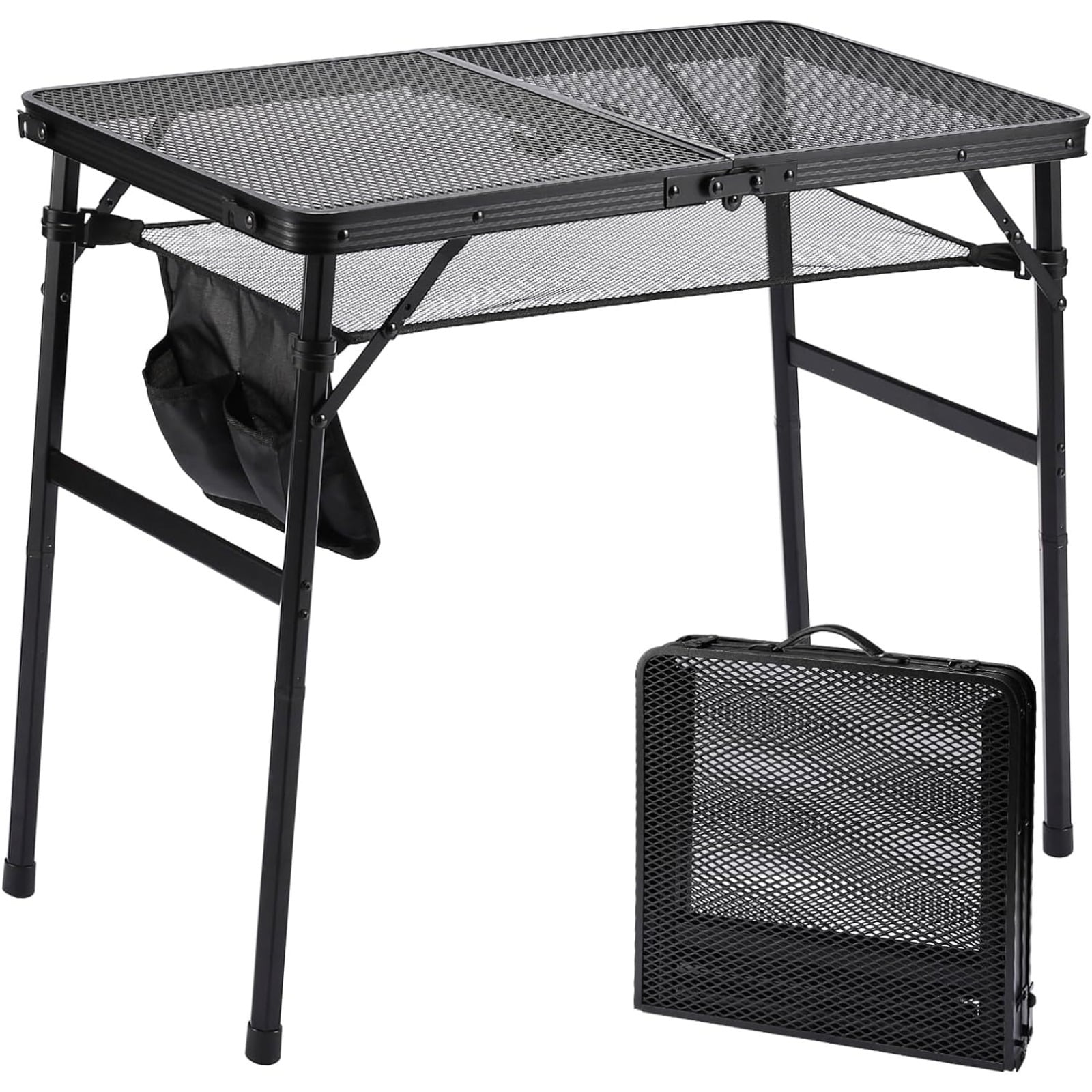 Folding mesh picnic table, outdoor camping table, barbecue table, wire ...
