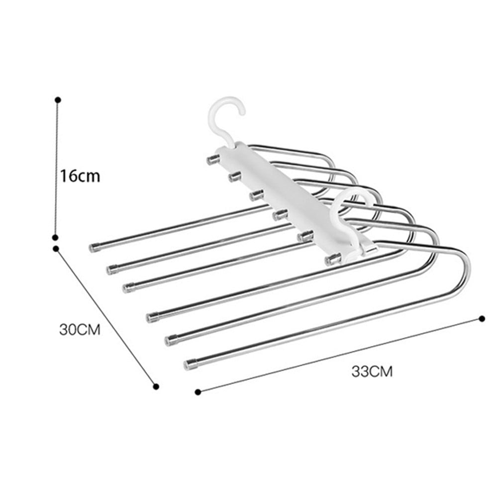 Folding rack 6-layer stainless steel space-saving trouser rack storage ...