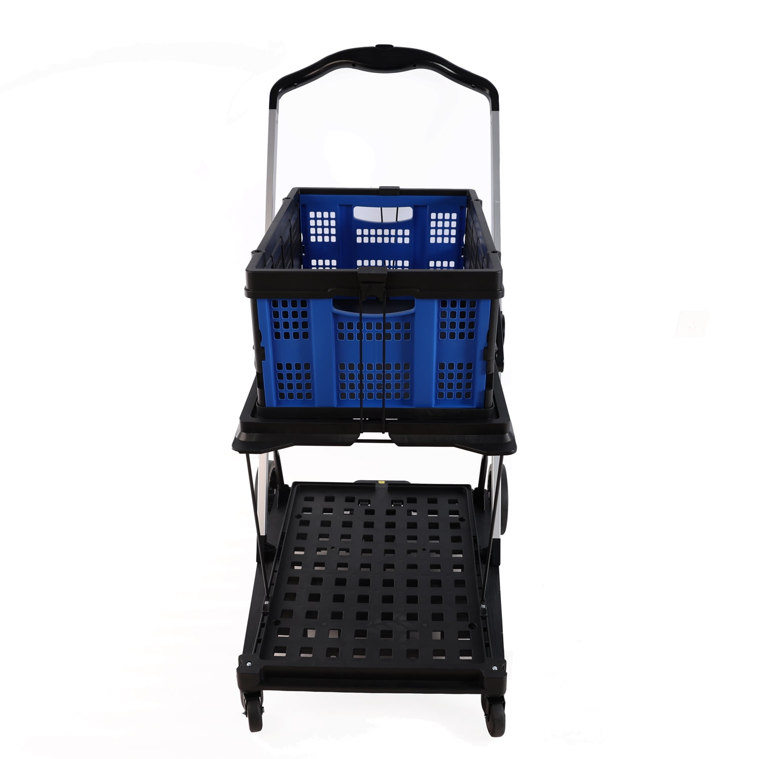Folding service cart with wheels double-decker, shopping, library ...