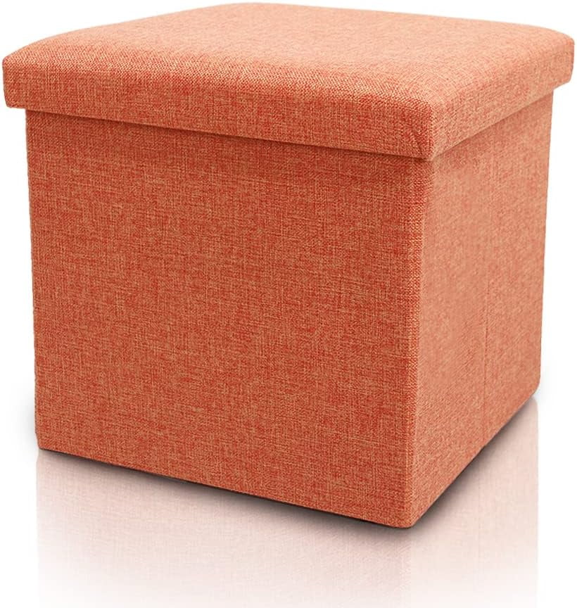 Folding storage stool Storage cube seat footstool with memory foam ...