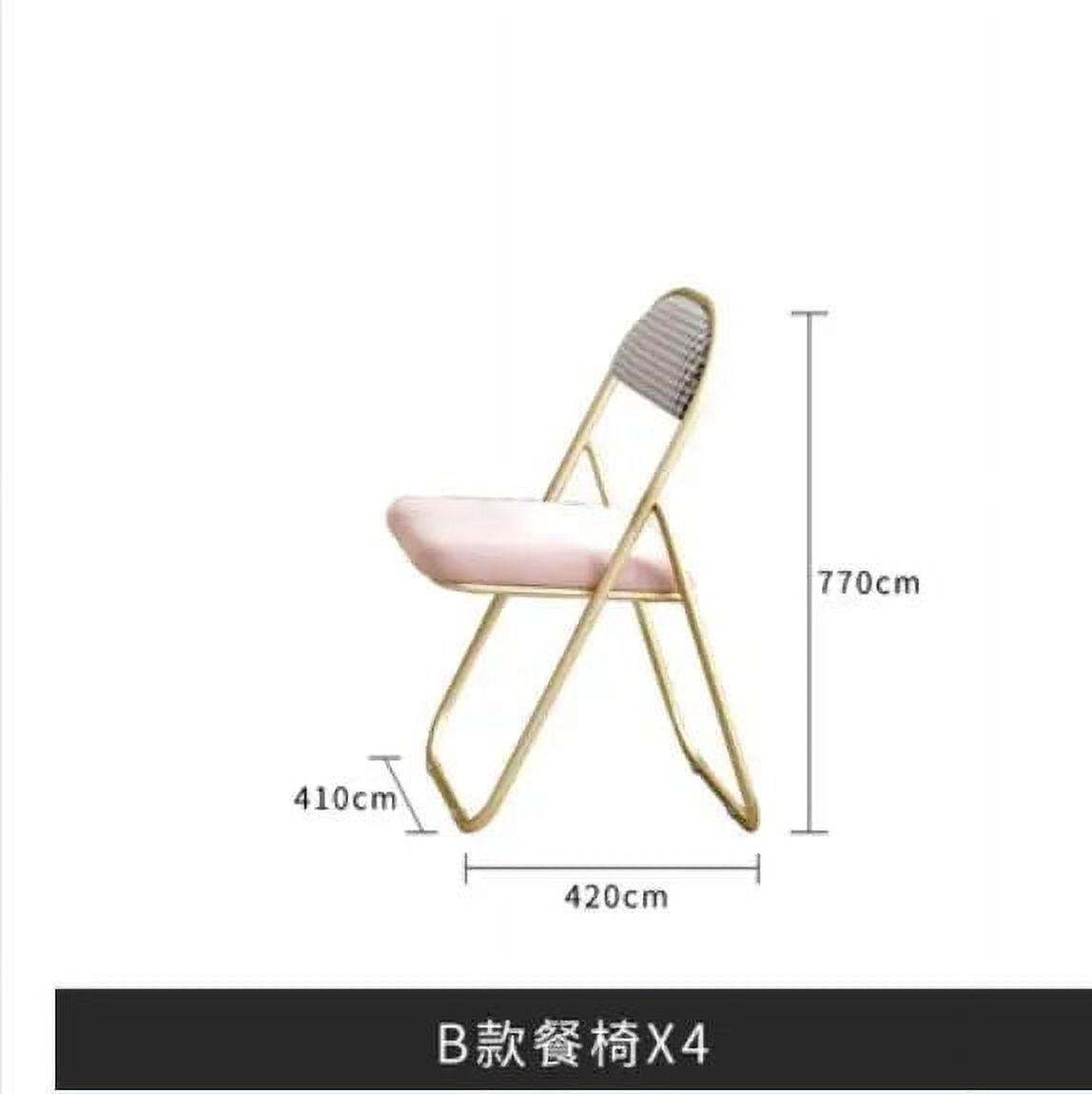 Folding table household small family dining table round movable ...