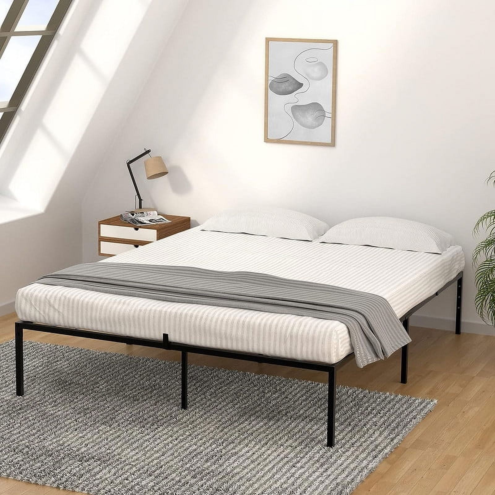 Foldlife Metal Platform Bed Frame Mattress Foundation,with Sturdy Steel ...