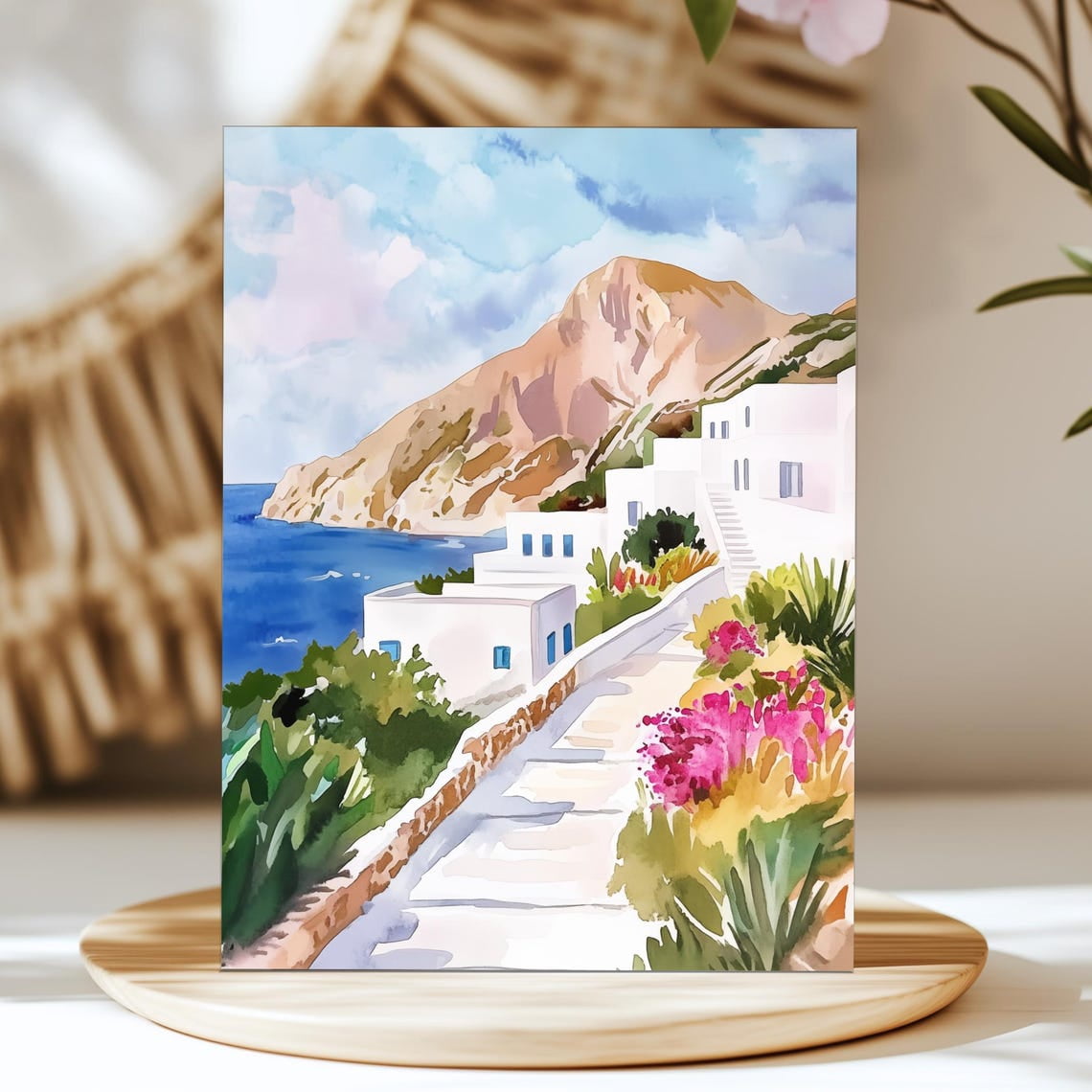 Folegandros Greece Print, Cycladic Island Wall Art, Aegean Sea Coastal ...