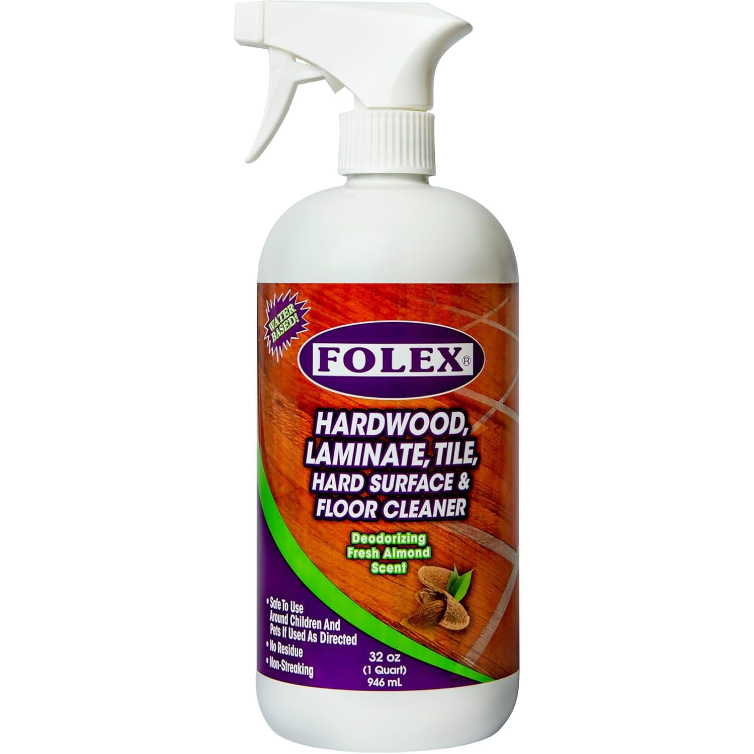 Folex Hardwood, Laminate, Tile, Hard Surface & Floor Cleaner - 32oz - Fresh Almond Scent ...