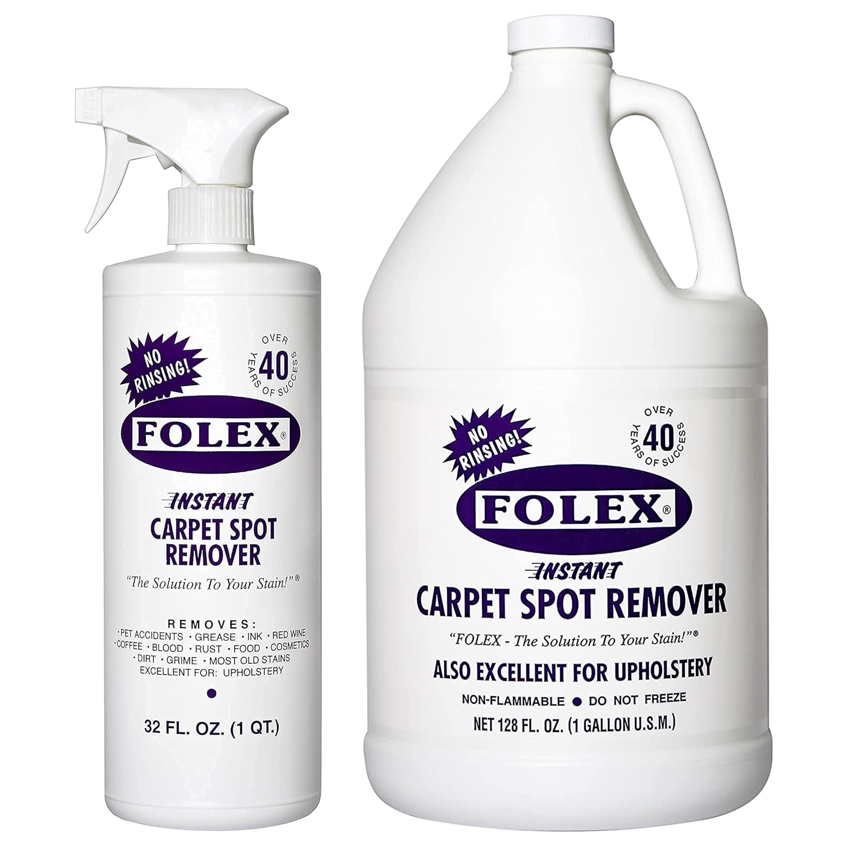 Folex Instant Carpet Spot Remover 32 oz with 128 oz Refill Gallon ...