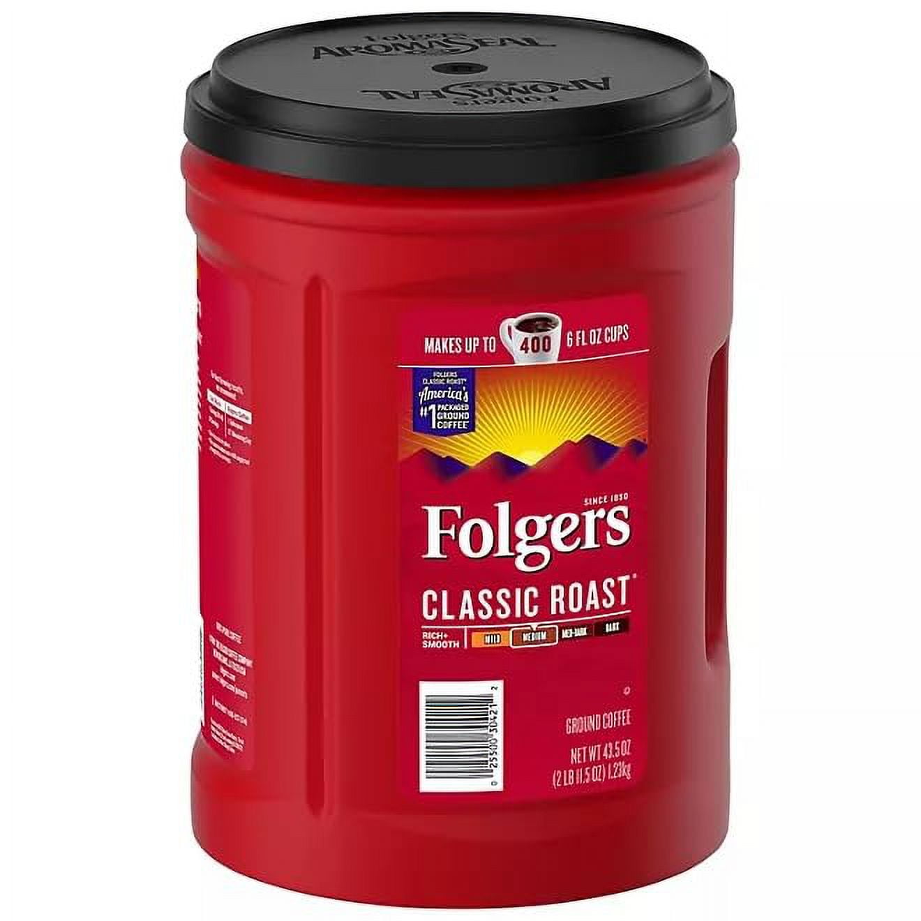 Folger Classic Roast Ground Coffee (43.5 oz.) - 1 Pack - Walmart.com