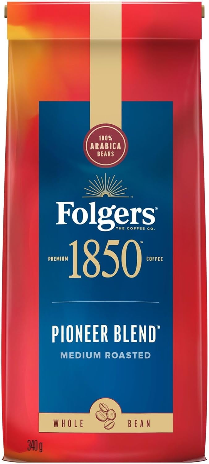 Folgers 1850 Pioneer Blend, Whole Bean Coffee, 340g/12oz., Imported ...