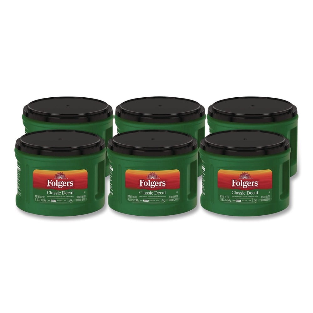 Folgers 2550030406 22-3/5 oz. Can Classic Roast Decaffeinated Ground ...