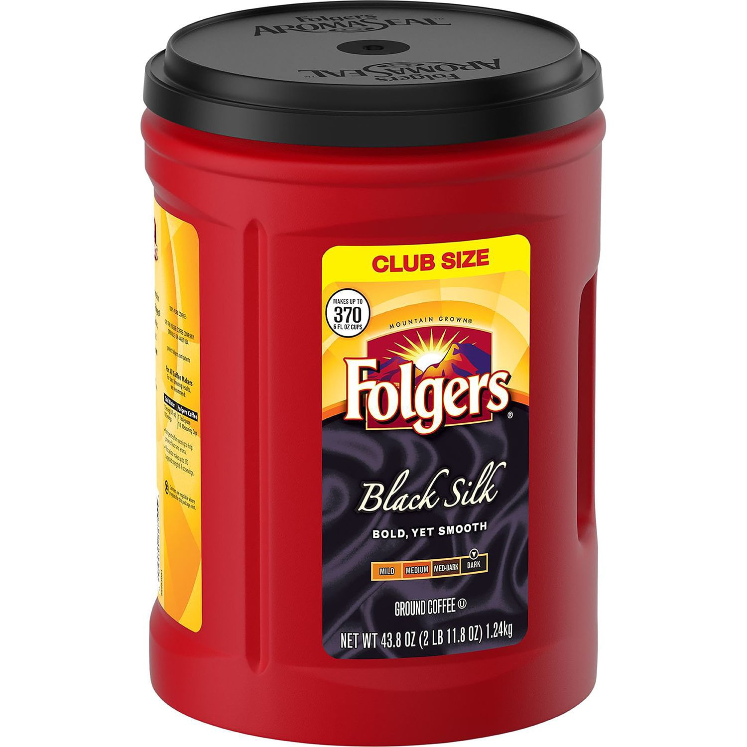 Folgers Smooth Flavor Black Silk Coffee, Bold Dark-Roast (43.8 Ounce ...