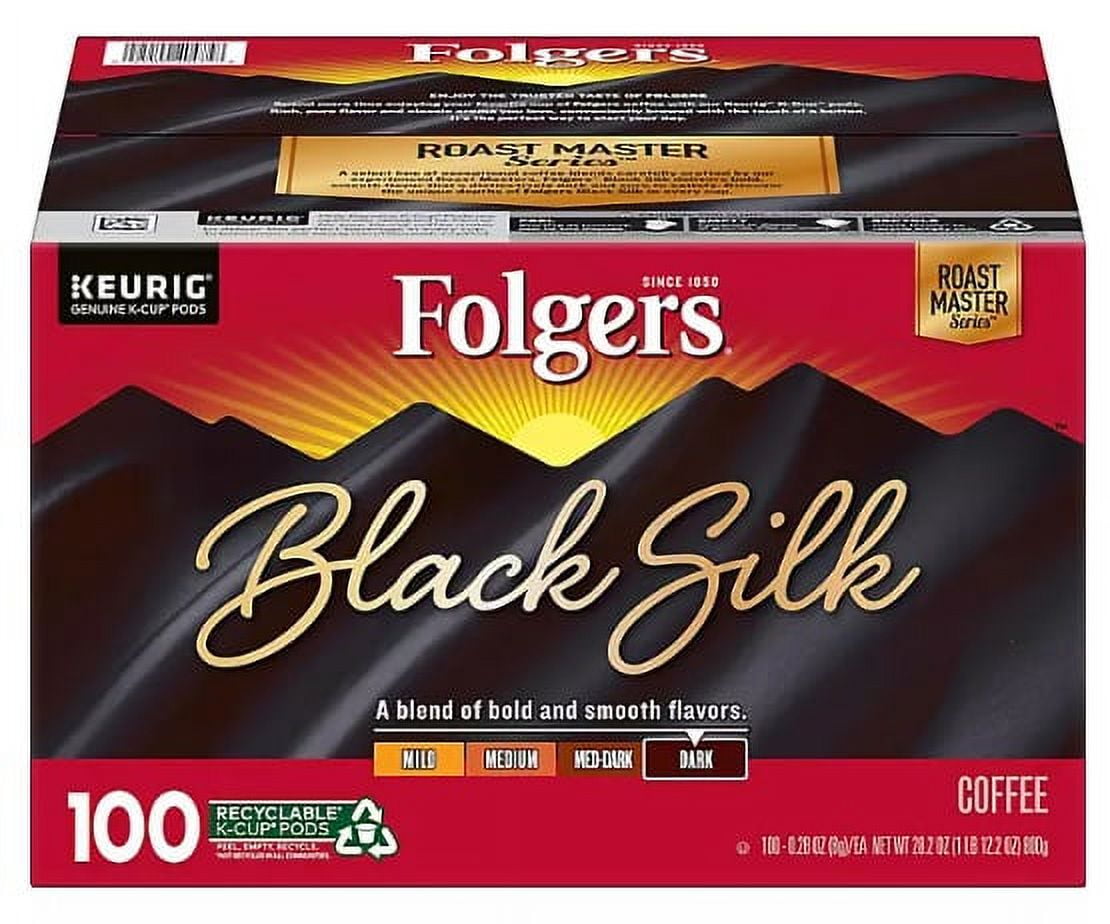 Folgers Black Silk Dark Roast K-Cup Coffee Pods, 100 ct. - Walmart.com