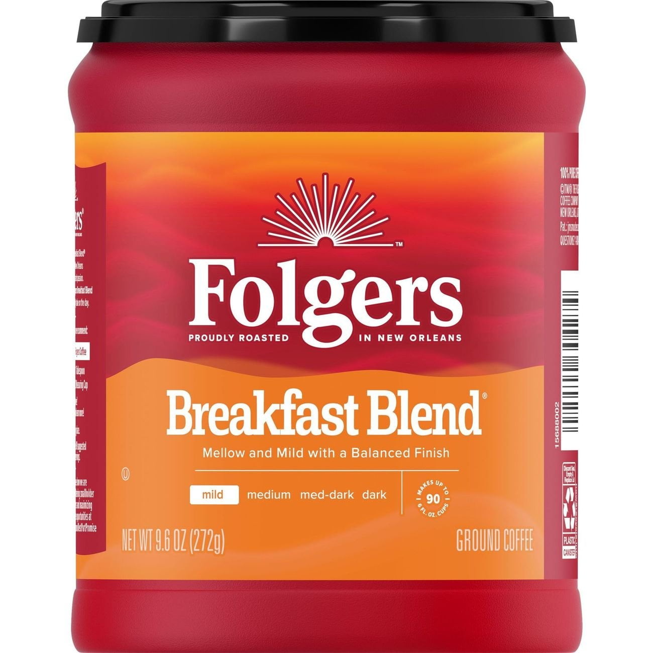 Folgers Breakfast Blend Mild Roast Ground Coffee - 9.6 oz (Packaging ...