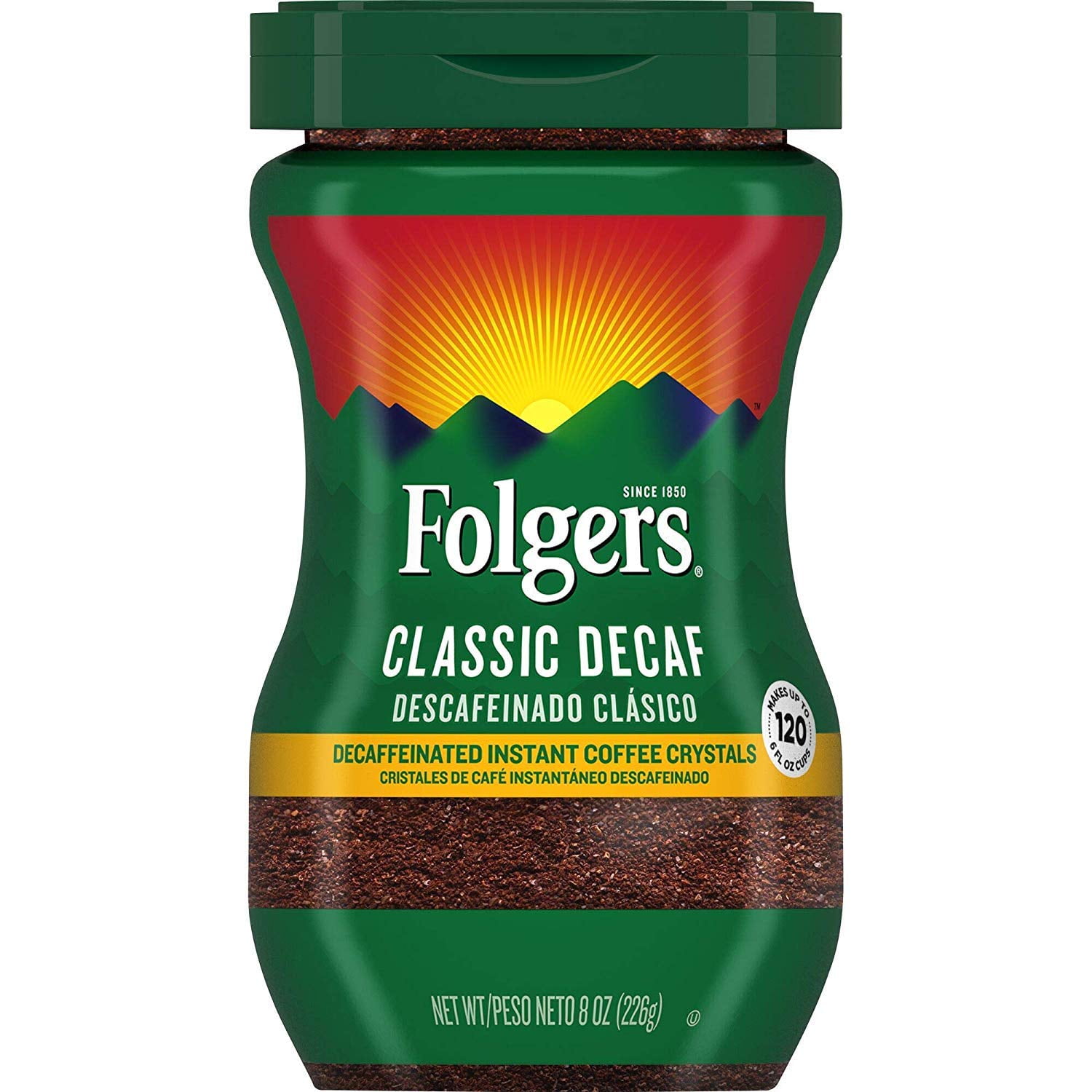 Folgers Classic Decaf Instant Coffee, 8 Ounce - Walmart.com