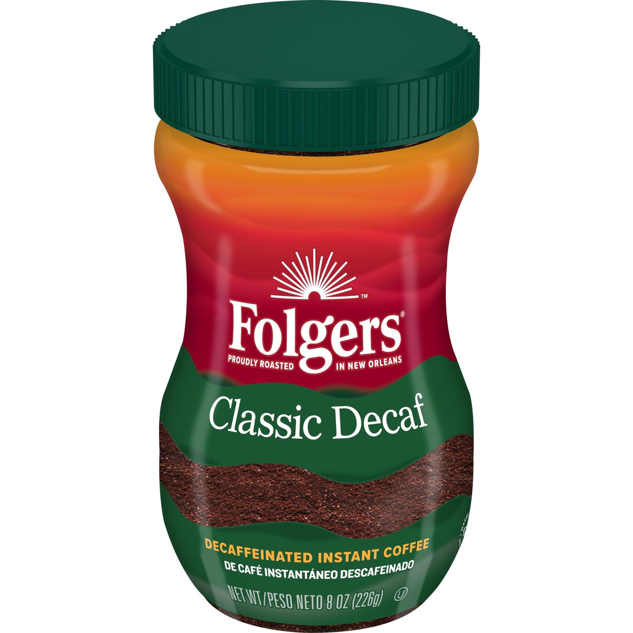 Folgers Classic Decaf Instant Coffee, 8-Ounce Jar - Walmart Business ...