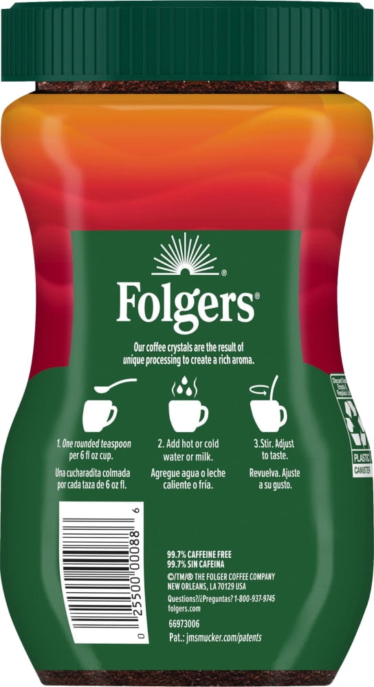 Folgers Classic Decaf Instant Coffee - Walmart.com