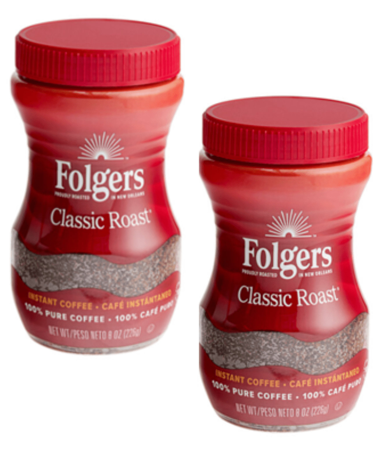 Folgers Classic Instant Coffee 8 oz - Pack of 2 - Walmart.com