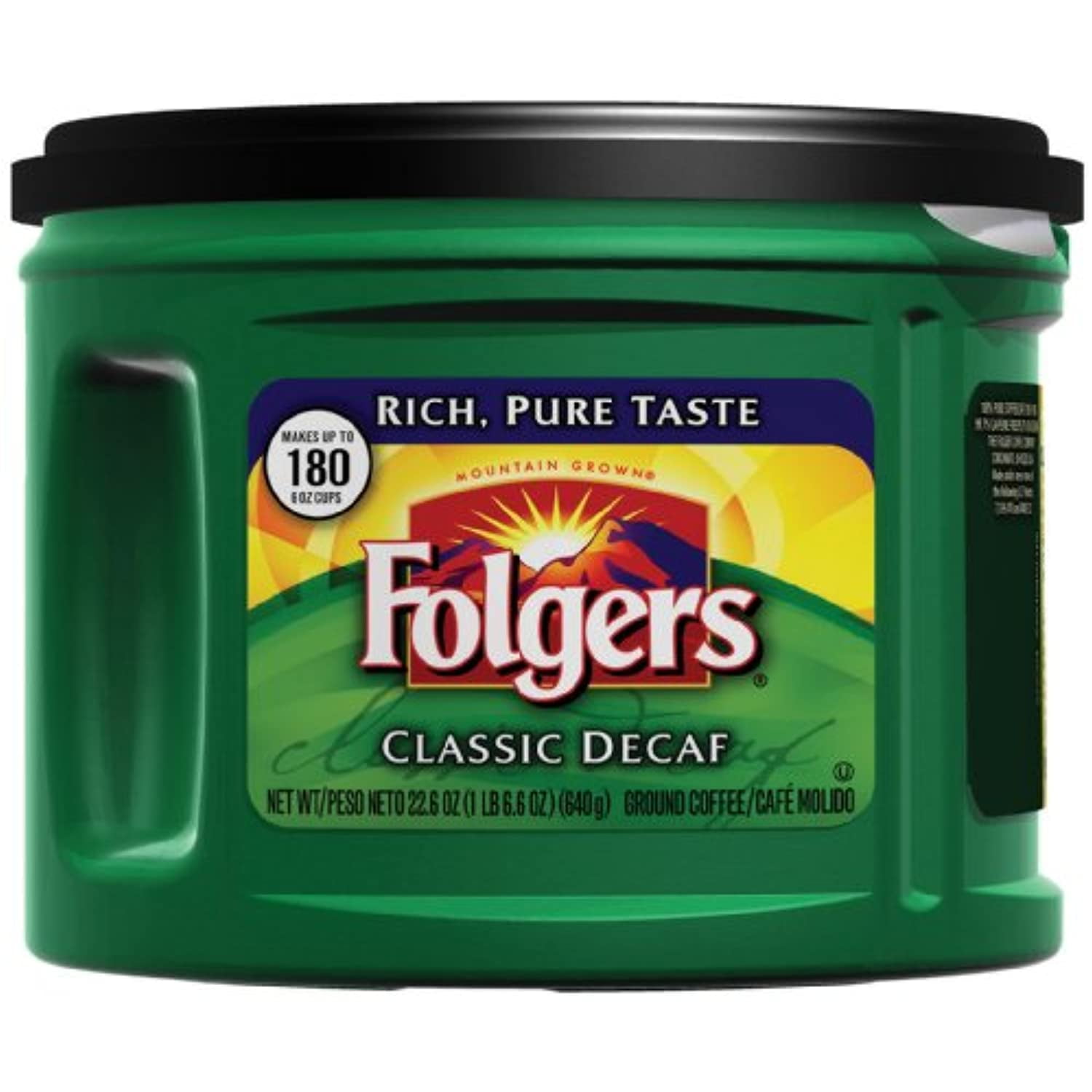 Folgers Classic Roast Decaffeinated Ground Coffee, 22.6 Ounce (Pack Of ...
