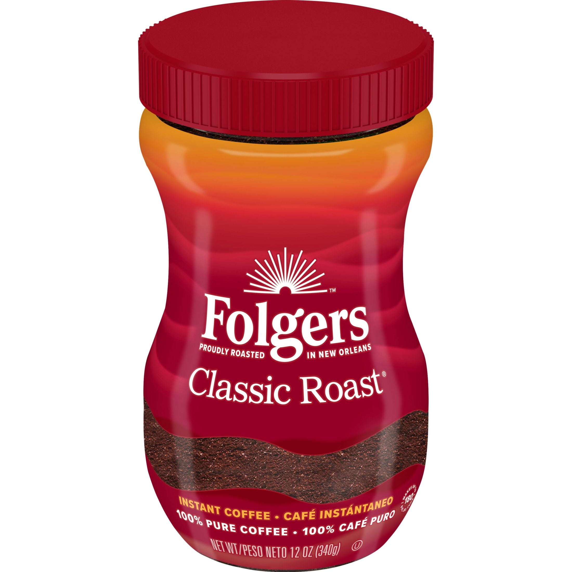 Folgers Classic Roast Instant Coffee, 12-Ounce Jar - Walmart.com